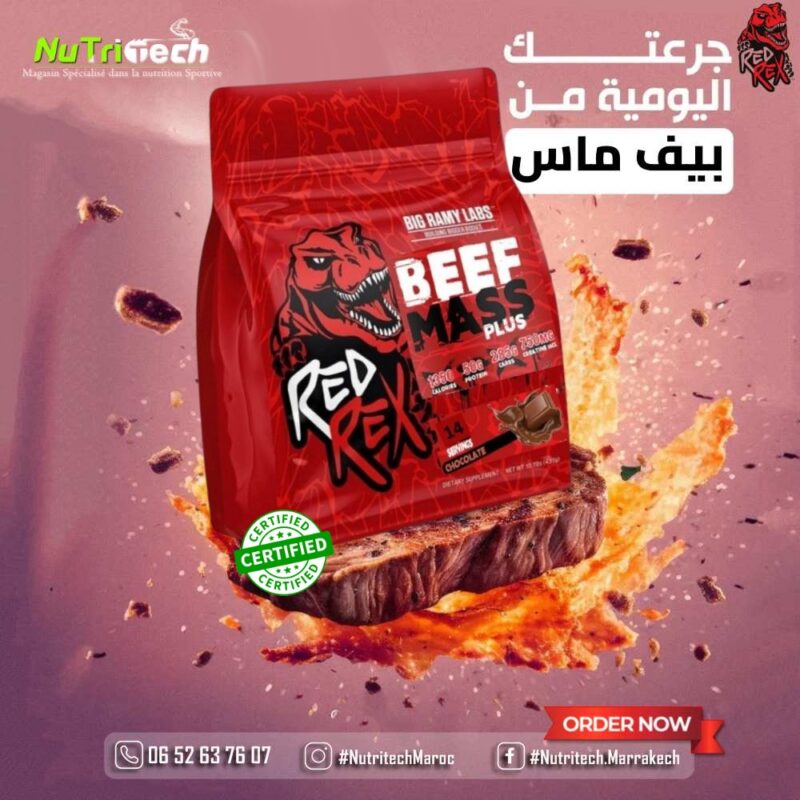 BEEF MASS PLUS 4,850KG – RED REX - Nutritechmaroc.com موقع المكملات الغذائية رقم 1 في المغرب